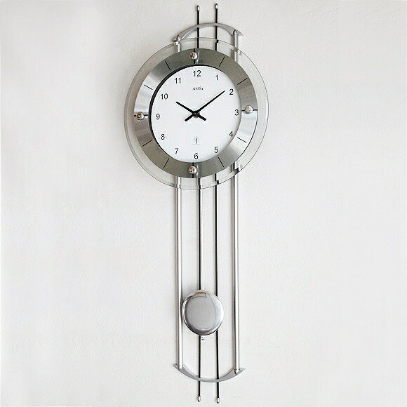 AMS ドイツ製 振り子時計 国内在庫 即納 (YM-AMS5248J)　のスペックサイズ幅24×縦68×厚み7cm 文字盤直径24cm重さ1．5キロ素材メタル、ガラス機能振り子時計備考ドイツ・ユンハンス社製静音クォーツムーブメント搭載単3...