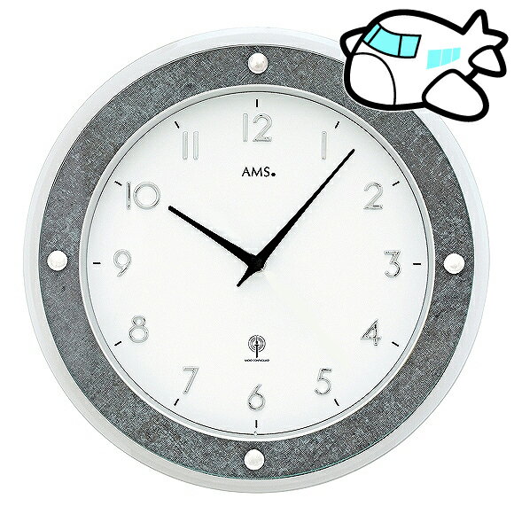 AMS社 掛け時計 ドイツ製 おしゃれ モダン AMS5566 納期1ヶ月程度　(YM-AMS5566)　のスペックサイズ直径31×厚み5cm素材合板、メタル、前面ガラス機能掛け時計ムーブメント/ユンハンス社製クォーツ※文字盤に小さな電波時...