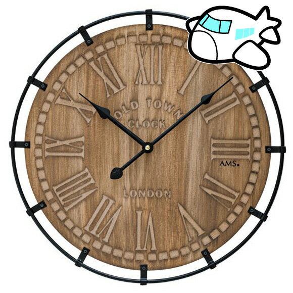 AMS 掛け時計 ドイツ製 40cm 木製 大型 ウッド AMS9616 納期1ヶ月程度　(YM-AMS9616)　のスペックサイズ直径40×厚み3cm素材木、合板、メタル機能掛け時計ムーブメント/ユンハンス社製クォーツカラー備考単3×1本...