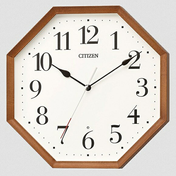 シチズン (CITIZEN) 掛け時計 風水 八角形 細身でシャープな木枠の掛時計 ギフト 小振りなサイズ 8MY531-006 　のスペックサイズ283×283×51.6mm/720g素材木枠/ガラス製機能電池交換お知らせ機能付カラー06...