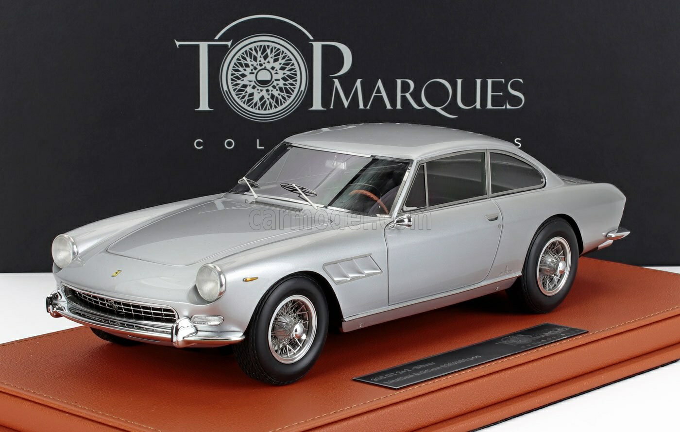 Trademark: TOPMARQUES Brand: FERRARI Model: 330 GT 2+2 1965 Scale: 1/18 Manufacturer code: TOP126A Colour: SILVER Materi...
