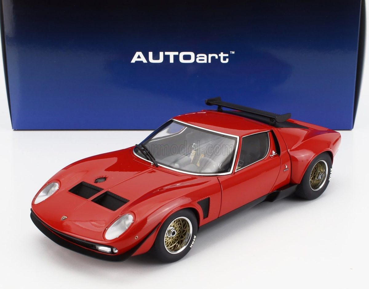 Trademark: AUTOARTBrand: LAMBORGHINIModel: MIURA SVR JOTA 1968Scale: 1/18Manufacturer code: 79171Colour: REDMaterial: DI...