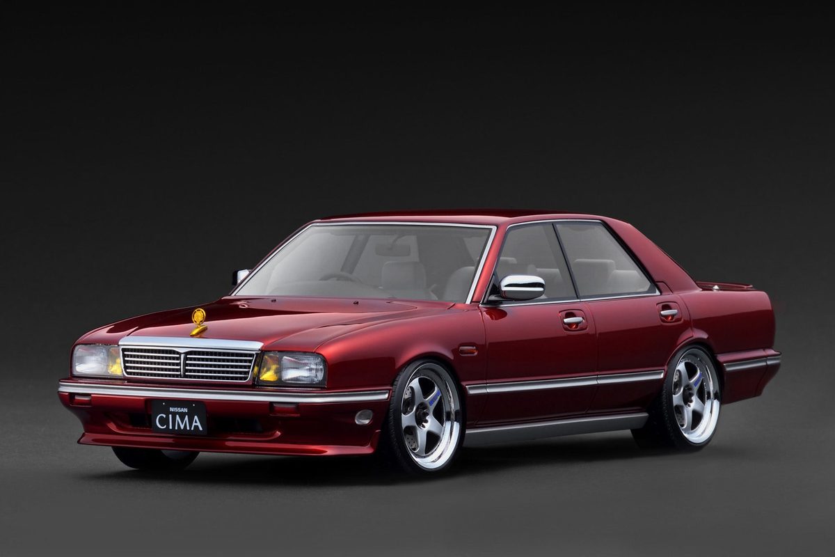 Trademark: IGNITION MODEL Brand: Nissan Model: NISSAN CEDRIC CIMA (Y31) Wine Red Scale: 1/18 Manufacturer code: IG3905 C...
