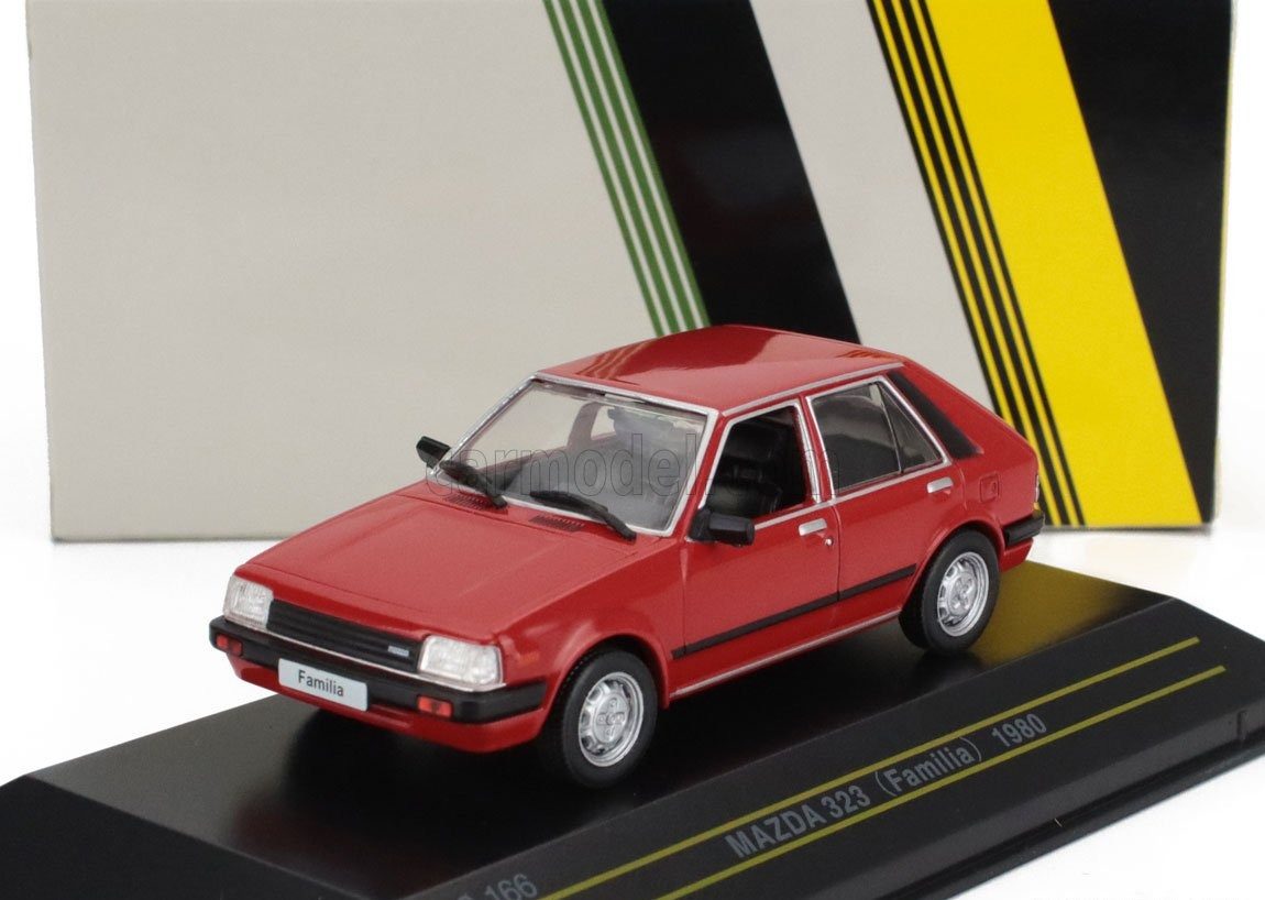 Trademark: FIRST43 Brand: MAZDA Model: 323 (FAMILIA) 1980 Scale: 1/43 Manufacturer code: F43166 Colour: RED Material: DI...