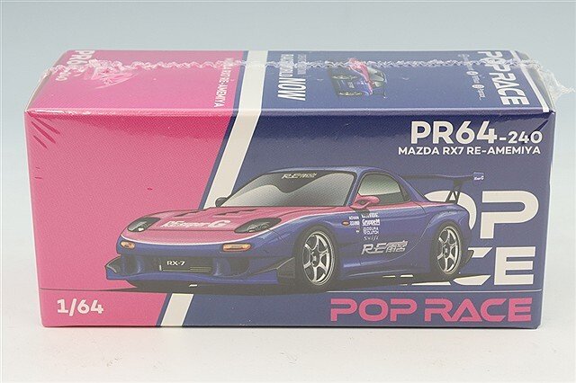 Trademark: POP RACE Brand: MAZDA Model: MAZDA RX-7 FD RE AMEMIYA BLUE PINK Scale: 1/64 Manufacturer code: PR640240 Colou...