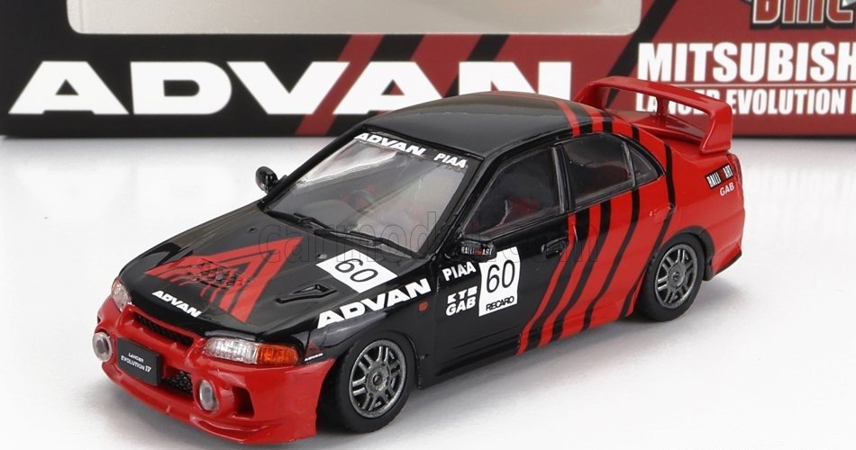 Trademark: BM CREATIONS Brand: MITSUBISHI Model: LANCER EVOLUTION IV ADVAN Scale: 1/64 Manufacturer code: 64B0264 Colour...