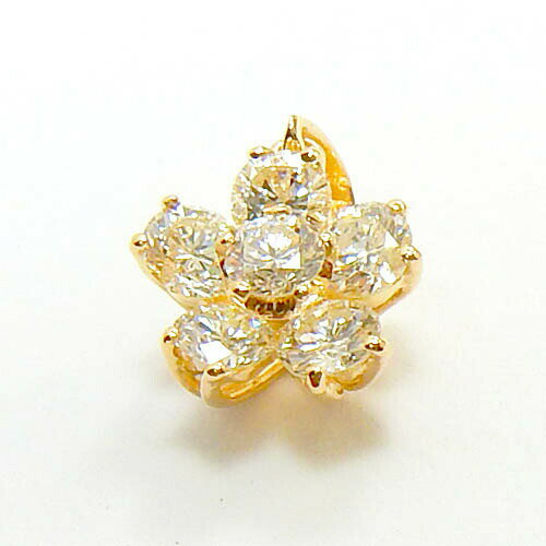 仕様：1個材質18金ゴールド 使用石サイズ(約）ダイヤモンド　0.6ct　(0.1ct×6石)typeAA大きさ(約)縦　13.5mm　横　8.5mm重量(約)0.8g摘要 チェーンはお好みで選んでいただけるよう別売しております。 幅、長さ...