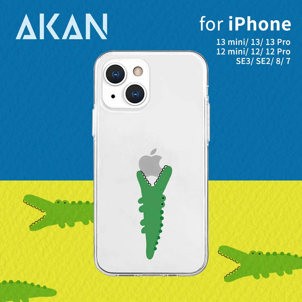 AKAN「ソフトクリアケース」は、透明TPUケースに可愛いイラストが入ったケースです。 ●ユニークで可愛いイラスト ゆるカワなキャラクターのイラストがユニークで可愛いデザインのクリアケースです。 ●Appleロゴが見える クリアケースなので...