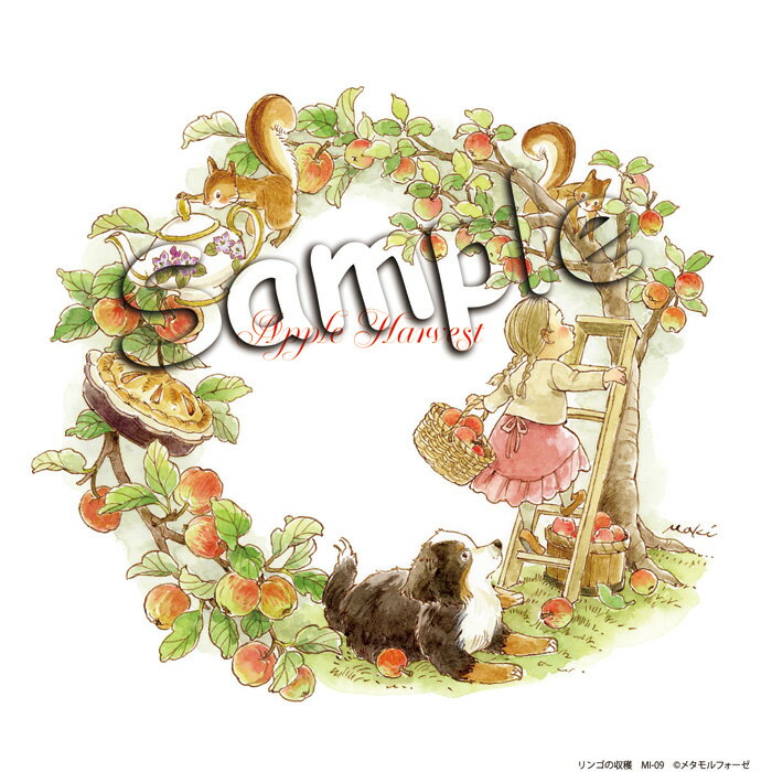 商品名：シャドープリント りんごの収穫 品　番：mi-09サイズ：約20.5×20.5cm素　材：紙容量：6枚入詳　細：オリジナルテキスト付作品イメージ使用額：ホワイト 205角(取り扱っておりません) ※205角用ならどれでも使用出来ます...