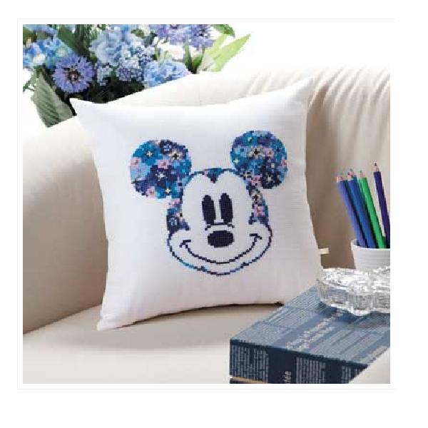 商品名：オリムパス 刺繍 キット クロスステッチ ミニクッション（ミッキーマウス）メール便/宅配便可品　番：no-6048出来上がりサイズ：約縦30cmx横30cmキット内容：25番ししゅう糸No.5500布 ジャバクロス細目(オフホワイト...