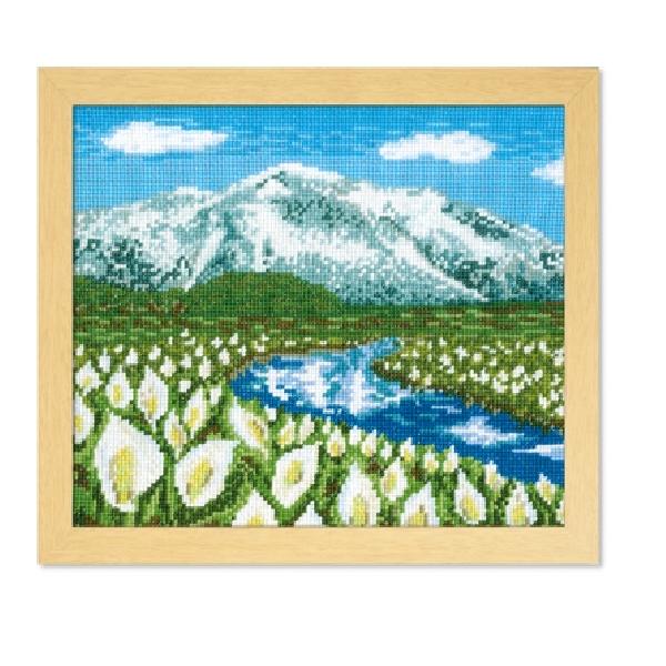 商品名：オリムパス 刺繍キット クロスステッチ 夏の尾瀬メール便/宅配便可品　番：no-7415出来上がりサイズ：額外径：35.1cmx41.8cm、額内径：29.7cmx36.4cmキット内容：25番ししゅう糸（綿100%）No.3000...