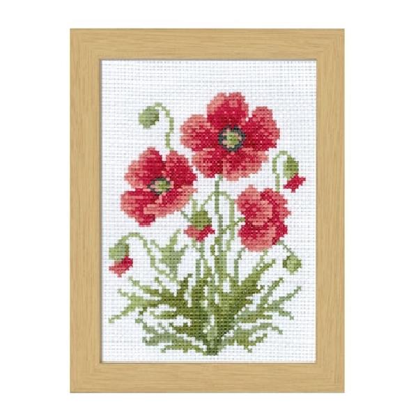 商品名：オリムパス 刺繍キット クロスステッチ 4月ポピーメール便/宅配便可品　番：no-7509出来上がりサイズ：額外径:約15cm×20cm額内径:約11.6cm×16.6cmキット内容：25番ししゅう糸（綿100％）No.8300布（...