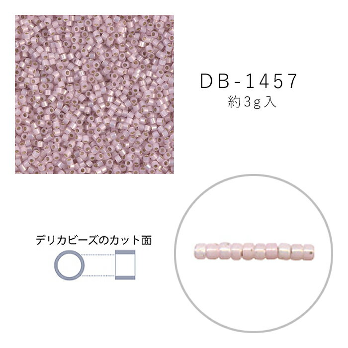 商品名：MIYUKI デリカビーズ DB-1457 オパール銀引エナメル焼付 3g メール便/宅配便可品　番：db-1457-3gサイズ：11/0 外径:約1.6mm 穴径:約0.8mm素　材：ガラス容量：3g(約600粒)詳　細：【加工の...