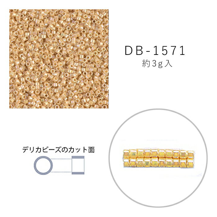商品名：MIYUKI デリカビーズ DB-1571 ダークアイボリーギョクAB 3g メール便/宅配便可品　番：db-1571-3gサイズ：11/0 外径:約1.6mm 穴径:約0.8mm素　材：ガラス容量：3g(約600粒)詳　細：【加工...