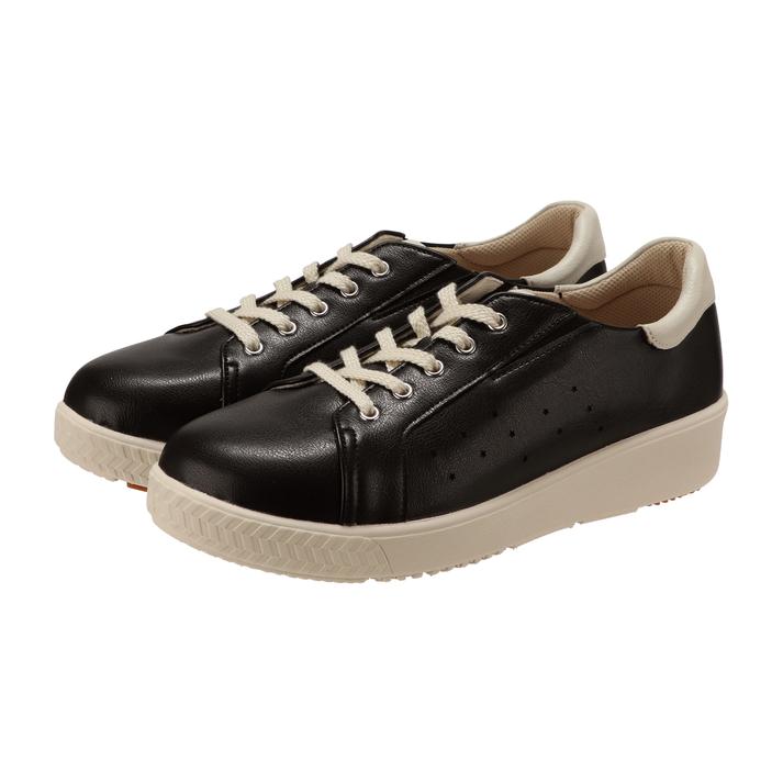 レディース 【PANSY】 パンジー 5E WIDE-SNEAKERS 5Eワイドスニーカー PS1387 BLACK【ご注意】こちらの商品は弊社実店舗からも集約(入荷)するため、「靴箱の破損、色あせ、プライス貼付、剥がし跡」「靴箱内の包装...