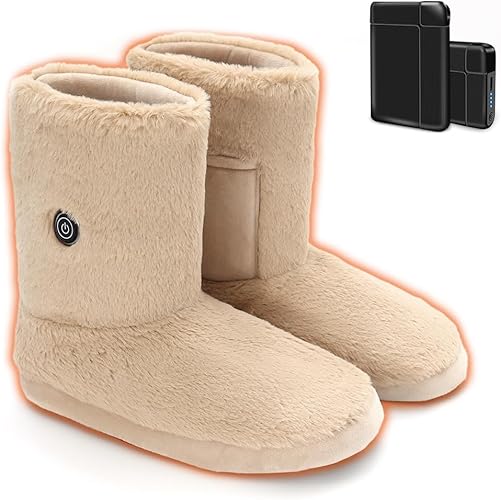 【2025年最新モデル！コードレスで自由に動ける電気スリッパ】バッテリーをスリッパ本体にすっきり収納。コードが絡む心配もなく、家中をストレスフリーに歩ける快適さを実感できます。おしゃれなミドル丈ブーツ型の足温器は足先からふくらはぎまでやさし...