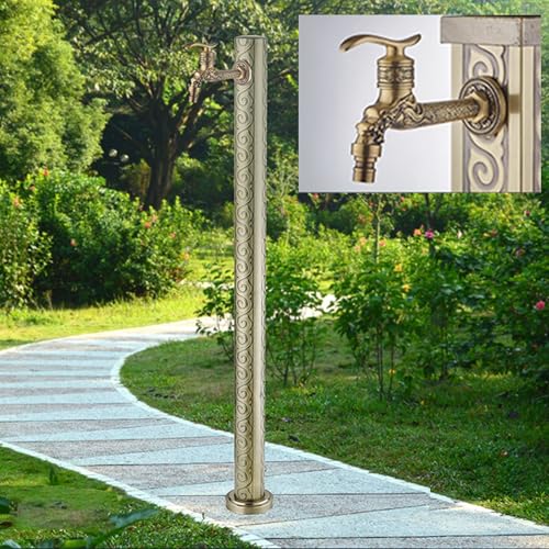 高品質の素材と耐久性のある品質：この屋外のコラム蛇口は優れた銅素材で作られており、コラムは304ステンレス鋼で作られています。丈夫で耐久性に優れ、強力な防錆性能を備え、複雑な屋外環境の侵食に効果的に抵抗し、長期間使用しても損傷しにくく、頻繁...