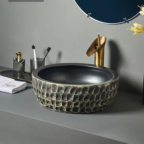 【材質】 磁器。サイズ・横幅40cm×奥行き30cm×高さ14cm（多少の誤差がある場合あり） セット内容：洗面ボウル、蛇口(混合水栓)、排水金具、排水管、排水栓。 【高工芸】1300C以上の高温で焼き上げておる陶磁器は密度が高い材質は傷の...