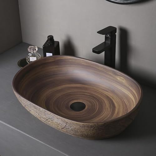 【仕様】材質：磁器。セット内容：洗面ボウル58*39*13CM、黒色蛇口(混合水栓)、排水金具（2PCS）、排水管（2本。 【高級感】表面が滑らかで汚れが溜まりにくいでます。ご自宅のお手洗いはもちろん、リゾートホテルや美容室、スパ、サロンな...