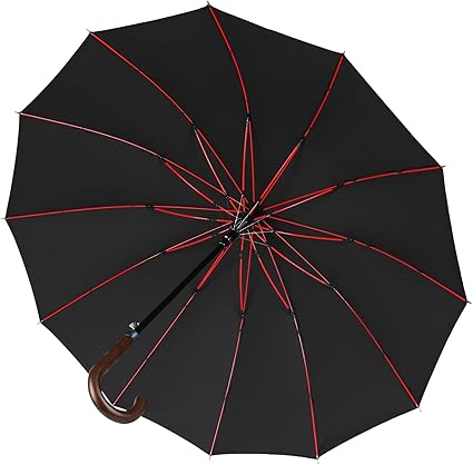 【ビッグサイズなのに意外な軽さ】：傘開き時の直径:109cm、全長:91cm、曲面長さ：131cm、傘の正味重量：489g、傘袋：13g、サイズが大きい割に超軽いです。2人で並んで差しても窮屈無く余裕のあるワイドサイズです。そして、従来のス...