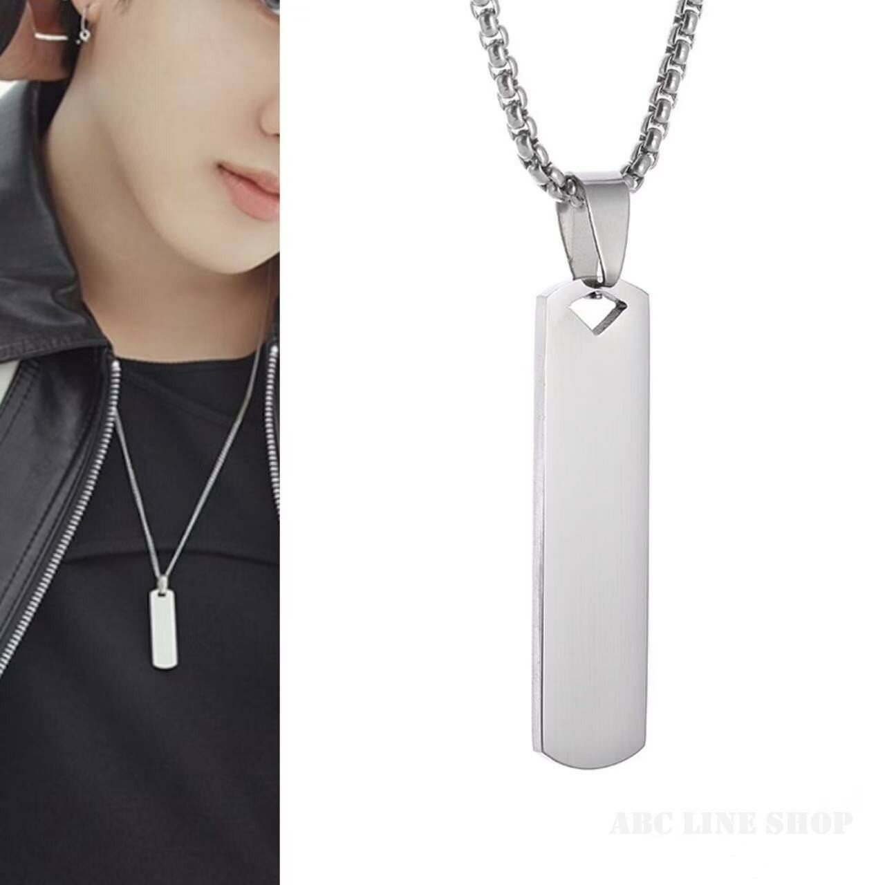 ネックレス プレート メンズ ステンレス 金属アレルギー対応 スキズ チャンビン ロングチェーン ジュエリー シルバー ブラック ゴールド 2way シンプル プレートネックレス オルチャン 韓国アクセサリー ユニセックス お洒落チェーン ...