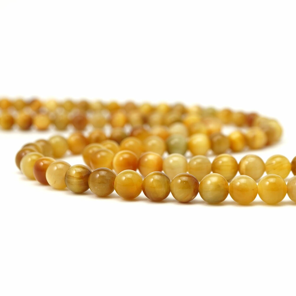 天然石名：ゴールデンタイガーアイ 天然石英名：GoldenTigerEye 商品形状：連売り ビーズ径 8mm 約38cm ※ビーズ径+-0.5mm カラー：モニターの発色具合によって実際のものと色が異なる場合があります。ハンドメイドのブレ...