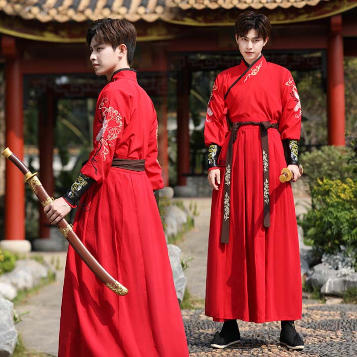 商品 漢服 コスプレ衣装内容toppu交差襟トップス+袴風スカート+袖カバー素材ポリエステルサイズS：着丈約60　バスト90以内着用　スカート丈約95　ウエスト調節可M：着丈約61　バスト94以内着用　スカート丈約95　ウエスト調節可L：着...