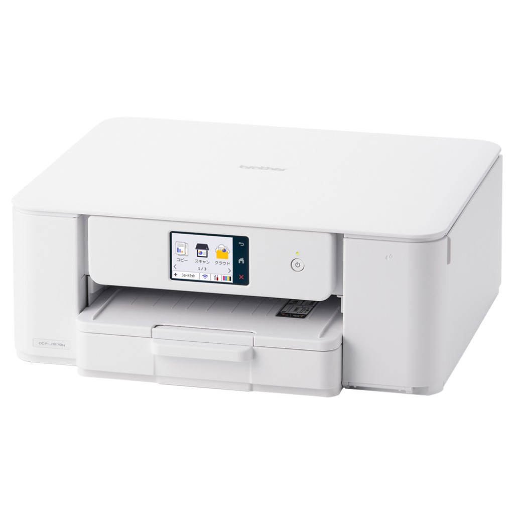 無線LAN・自動両面印刷・タッチパネル液晶を標準搭載。 コンパクトな本体サイズでも大容量インクに対応、A4インクジェット複合機エントリーモデル「DCP-J1270N 」 ■染料カラーインク&顔料ブラックインクで写真は鮮やか、文字はくっきり ...