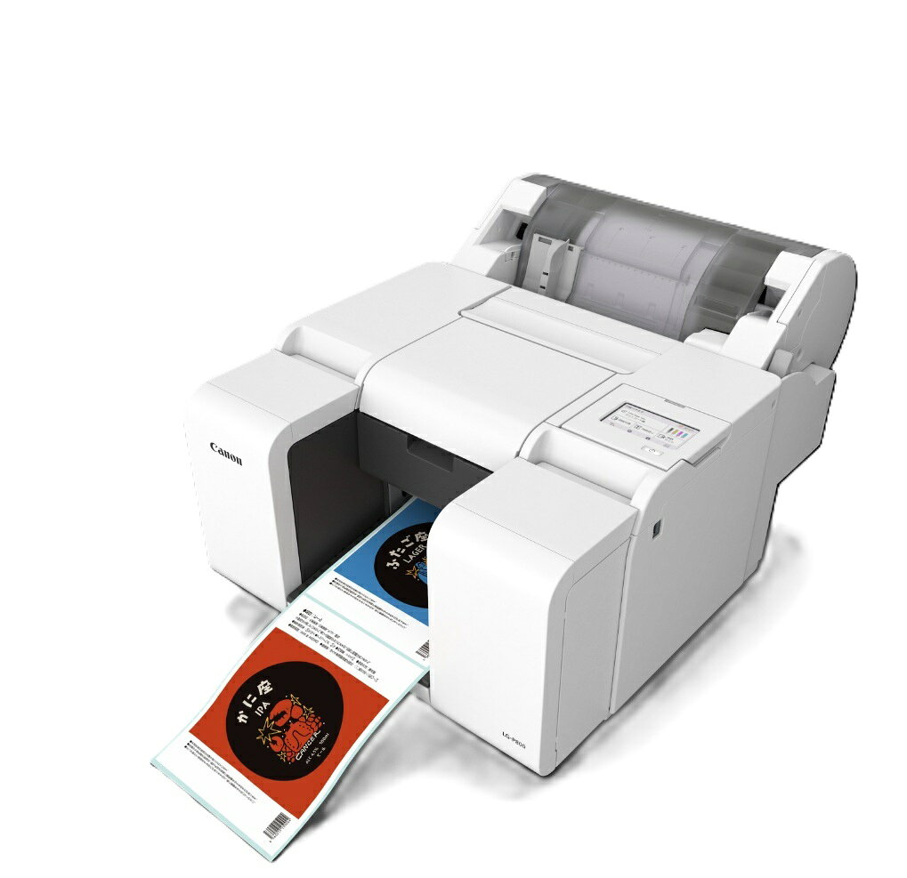Canon（キヤノン）カラーラベルプリンター LG-P800 【適した用途】 食品ラベル／青果ラベル／化粧品ラベル／物流ラベル／GHSラベル／製品ラベル 多品種少量のオンデマンド印刷に最適です。 【導入条件】 ・最大印字速度：47mm/秒 ...