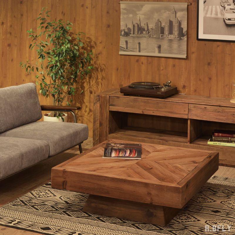 素材 天然木(パイン古材) 水性塗装 サイズ(cm) W100×D100×H36 cm 商品重量 35.0kg 生産 Made in China 備考 長い年月を過ごしたパイン古材だけが持つ風合いを活かした味わい深い存在感が特徴です。 材木...