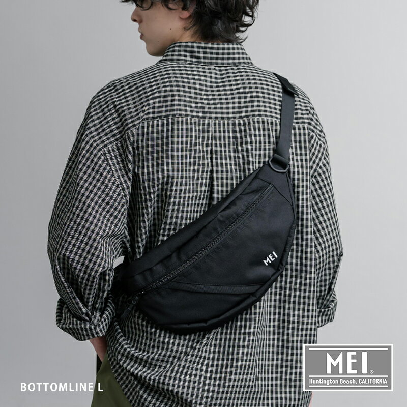 毎日使いたくなる！ MEI BOTTOMLINE L/ボディバッグ 【ITEM POINT】 ●トレンド感のあるハーフムーン型 ●500mlのボトル、A5ノートが入るサイズ感 ●扱いやすいポリエステル素材 商品説明 【MEI/メイ】BOTT...