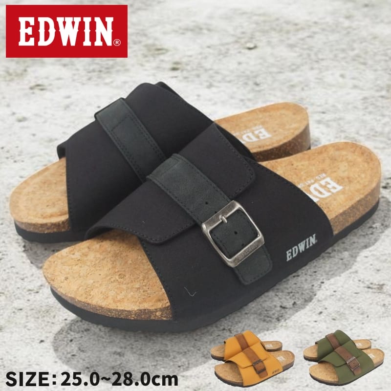 メーカー希望小売価格はメーカーサイトに基づいて掲載していますエドウィンのフットベットサンダル 足裏のアーチに合った形のクッションがフィット リーズナブルなのにハイクオリティーなEDWINサンダル このデザインで夏の足元は決まり 【素材】：天...