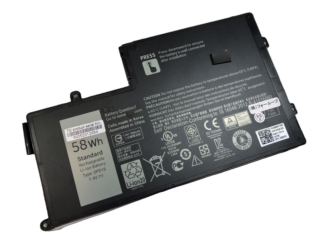 Inspiron 15 5000 7.4V 58Wh dell ノート PC パソコン 純正 バッテリー 電池電圧 7.4V容量7600mAh (58Wh)タイプ リチウムポリマー対応機種 Dell inspiron 15 5000色 黒種...