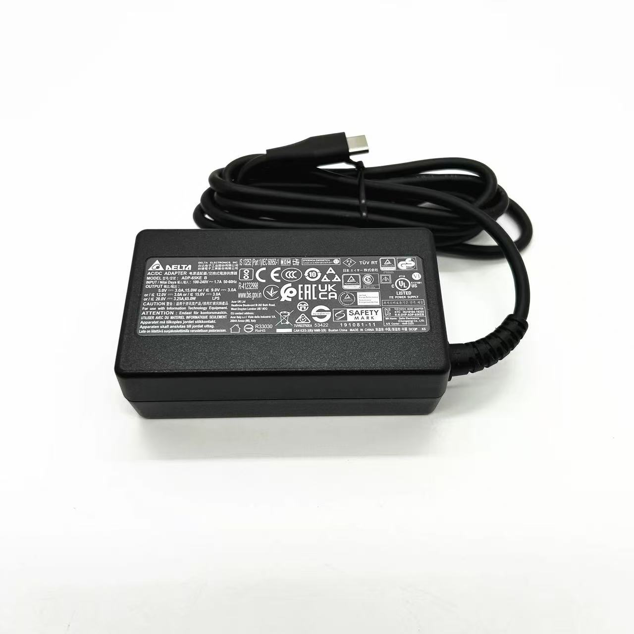 ◆商品名： Acer ADP-65KEB 65W ノートPC用AC アダプター Type-C PD対応 パソコン 急速充電器 65W USB-C ACアダプター 20V 3.25A タイプc パソコン 充電器 対応 付属品 新品PSE規格電...