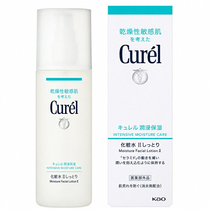 乾燥性敏感肌を考えた、キュレルの「潤浸保湿 化粧水 II しっとり」。 肌荒れを防ぎながら、角層までしっかりとうるおいを届け、なめらかでうるおいに満ちた肌に保ちます。 「II しっとり」は、しっとりとうるおう使い心地。 毎日の朝・晩のスキン...
