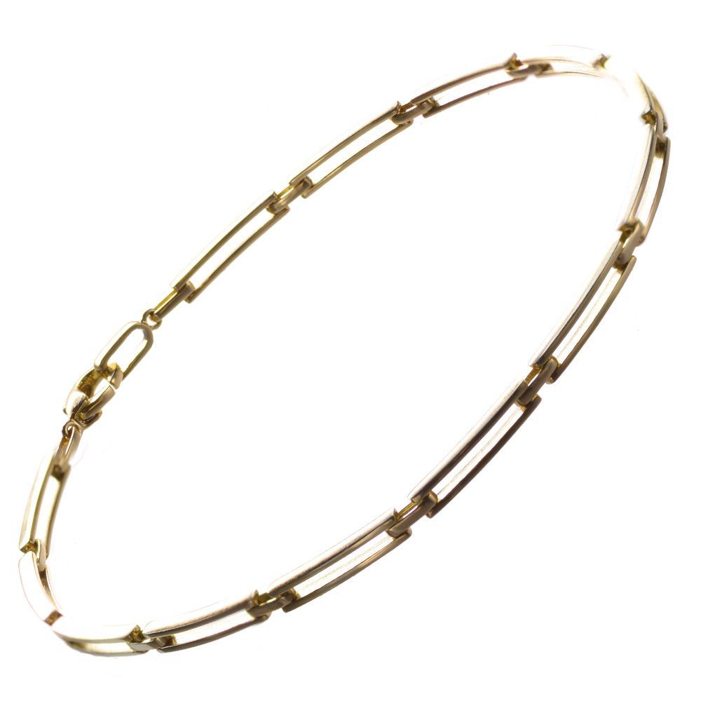 商品番号 CTC01984 使用貴金属 K18（18金イエローゴールド） 刻印有り 総重量 約6g サイズ 長さ:約19cm 幅:約1.0mm〜2.4mm 厚み:約1.6mm〜1.9mm 付属品 品質保証書 ジュエリーケース 備考 納期4週...