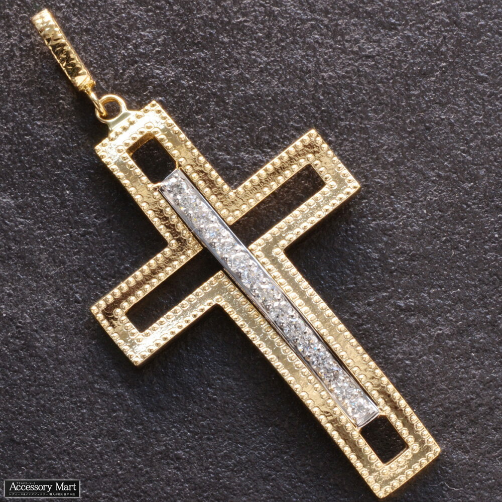 商品番号 CTC02426 使用貴金属 K18（18金イエローゴールド） 刻印有り Pt900（プラチナ900） 刻印有り 使用石 ダイヤモンド計0.44カラット 刻印有り 総重量 約8g サイズ 横:約26mm 縦約56mm（バチカン含む...