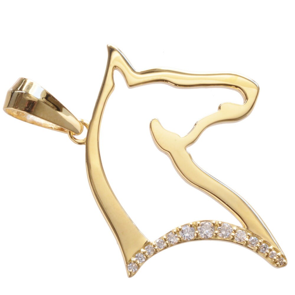 商品番号 CTC02460 使用貴金属 K18（18金イエローゴールド） 刻印有り 使用石 ダイヤモンド計0.21カラット 刻印有り 総重量 約5g サイズ サイズ:横:約30mm 縦約41mm（バチカン含む） 厚み:約1.7mm バチカン...