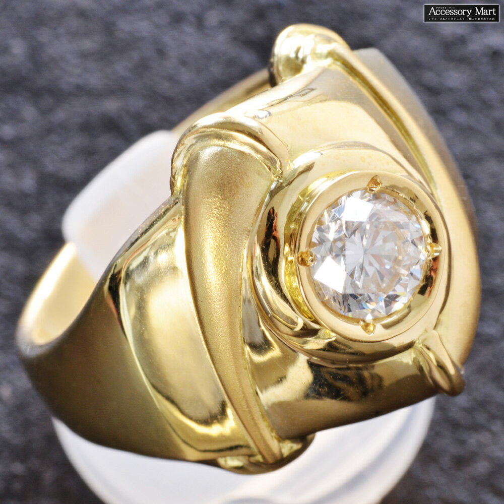 商品番号 CTC02467 使用貴金属 K18（18金イエローゴールド） 刻印入り 使用石 ダイヤモンド1.036カラット 刻印有り 総重量 約19g 18号で計量しています サイズ 幅（リング上部）約19mm 幅（リング下部）約4.7mm...