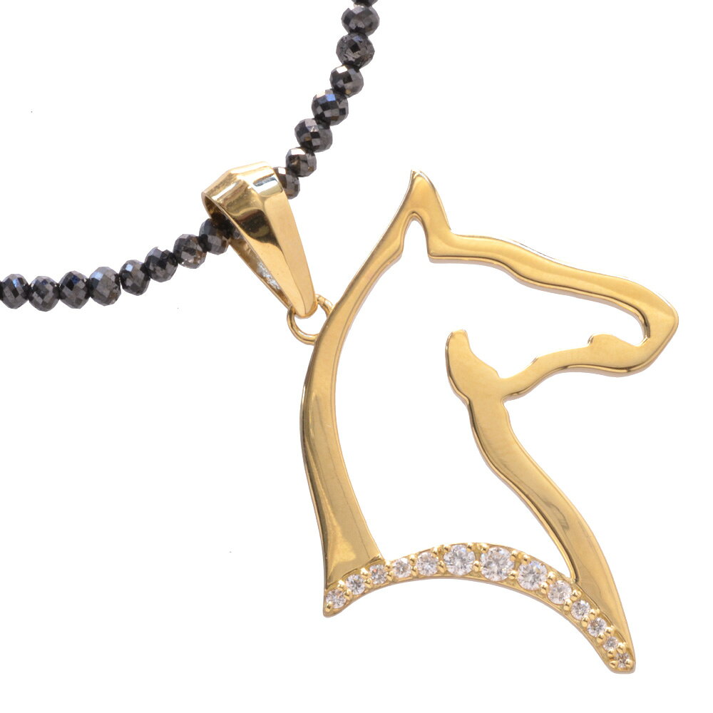 商品番号 CTC02485 使用貴金属 ネックレス:Pt850（プラチナ850） 刻印有り トップ:K18(18金イエローゴールド)刻印有り 使用石 ネックレス:ブラックダイヤモンド計20カラット 刻印有り トップ:ダイヤモンド計0.21カ...