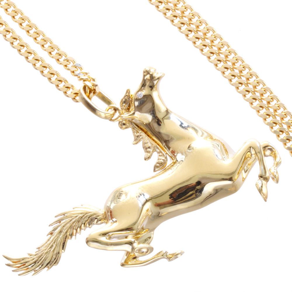 商品番号 GBC00025 使用貴金属 トップ K18（18金イエローゴールド） 刻印有り チェーン K18（18金イエローゴールド） 刻印有り 使用石 ダイヤモンド0.01カラット※刻印有り 総重量 約16g（トップ約6g/チェーン約10...