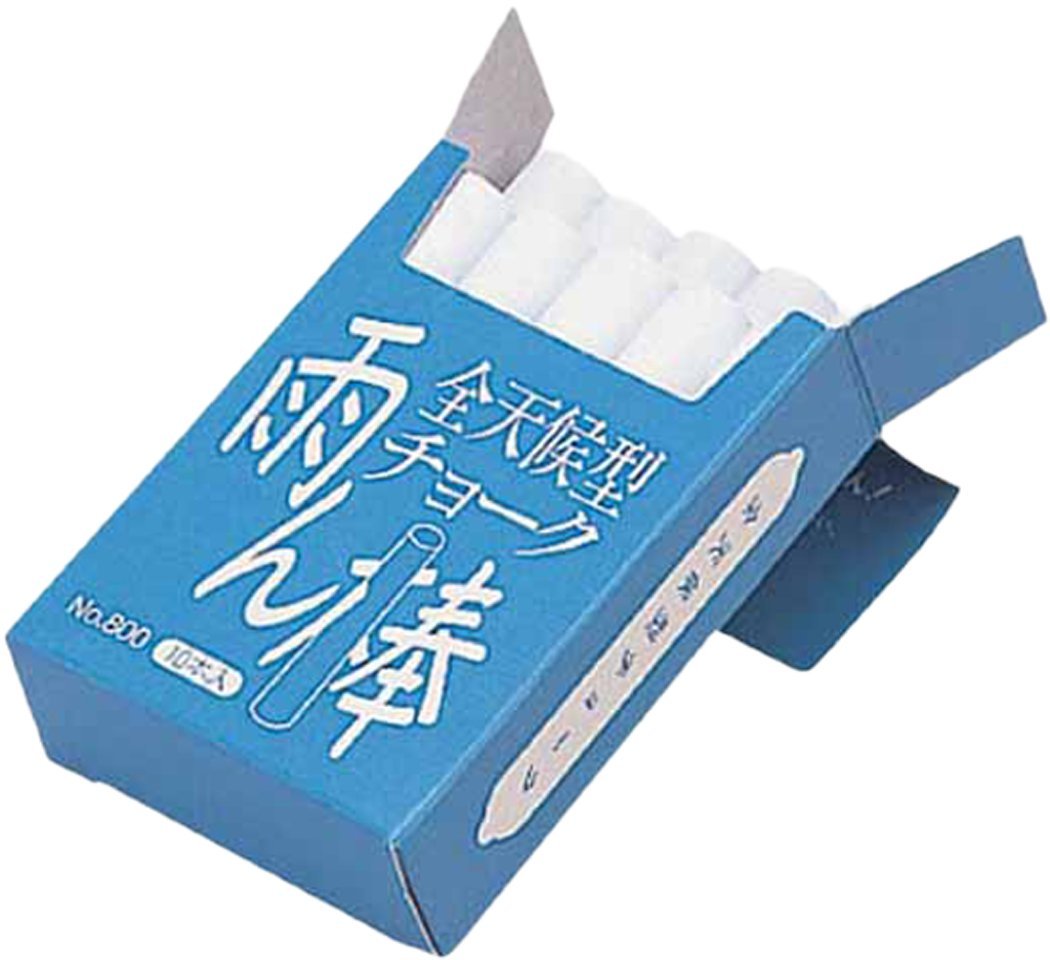 ■特長： ・雨による文字のカスレや消えの心配がありません。 ・水の中でも書くことができます。 ・チョークホルダー使用可。 [仕様] 色：白 入数：10本 チョークサイズ：φ11.9×79mm雨天時の工事黒板への書き込みに馬印 全天候型チョー...
