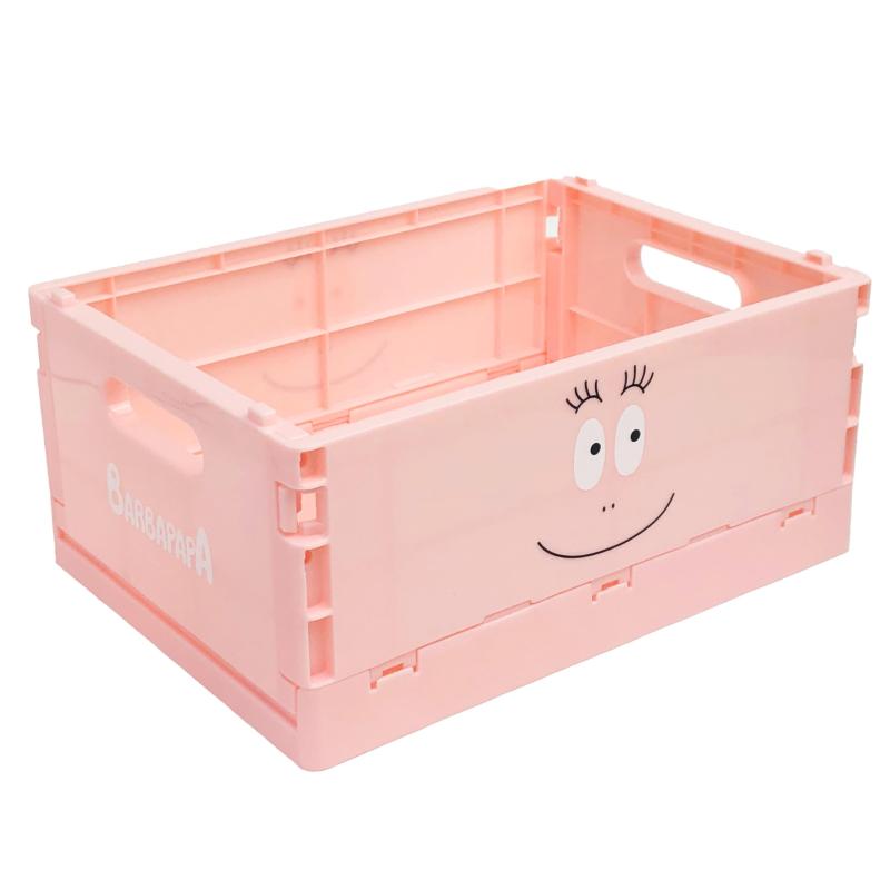 RAKUSE バーバパパ 収納ボックス 折りたたみ コンテナ 小さい重ねられる 積み重ね スタッキング コンパクト デスク収納 小物入れ仕様