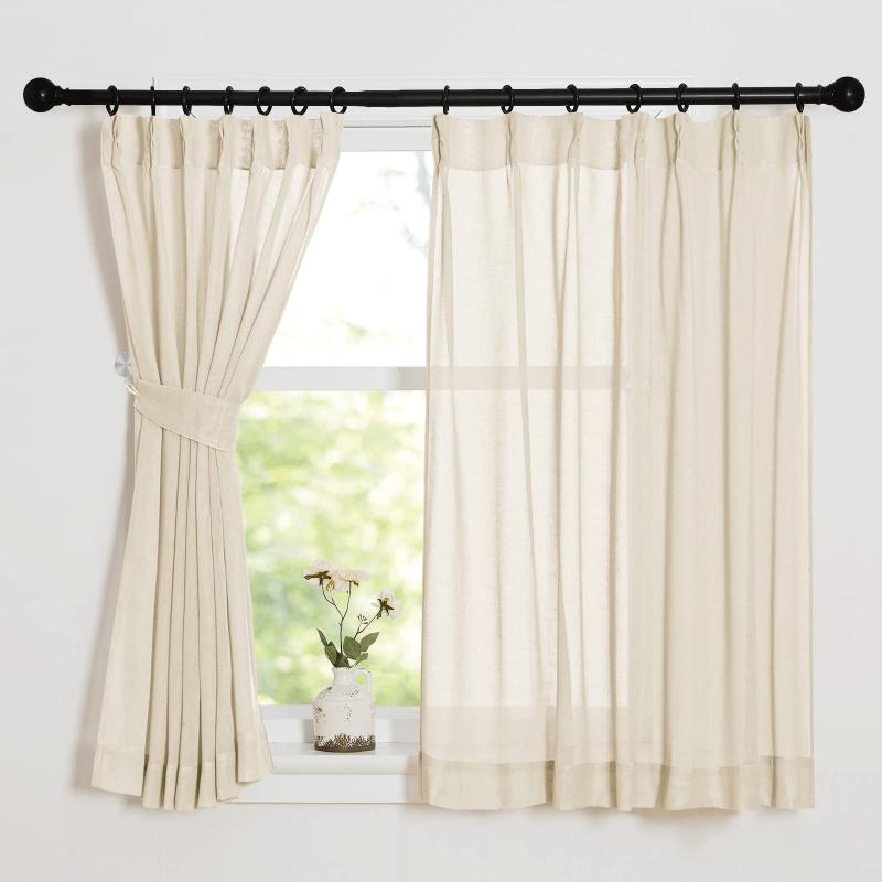 PONY DANCE レースカーテン リネン風 半透明 減光 ナチュラル系 無地