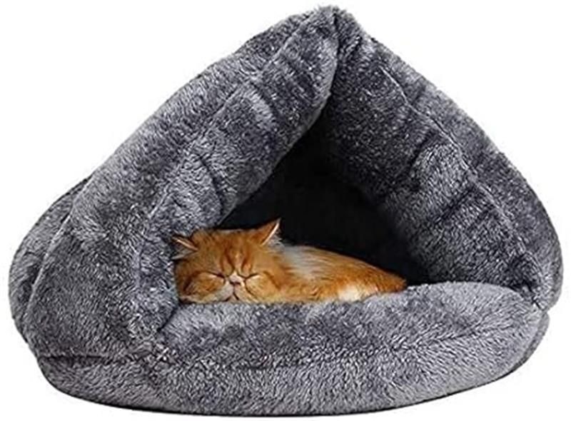 【保温防寒設計】：もぐりこむ猫の習性で、ドーム型猫ベッドの入口の開口部が小さく設計されております、外の風を有効に遮断できます。更にベッドは100％綿質で作られてるので、生地が保温性高く、しっかり熱量を閉じて、暖かくペットを包んでくれます。寒...