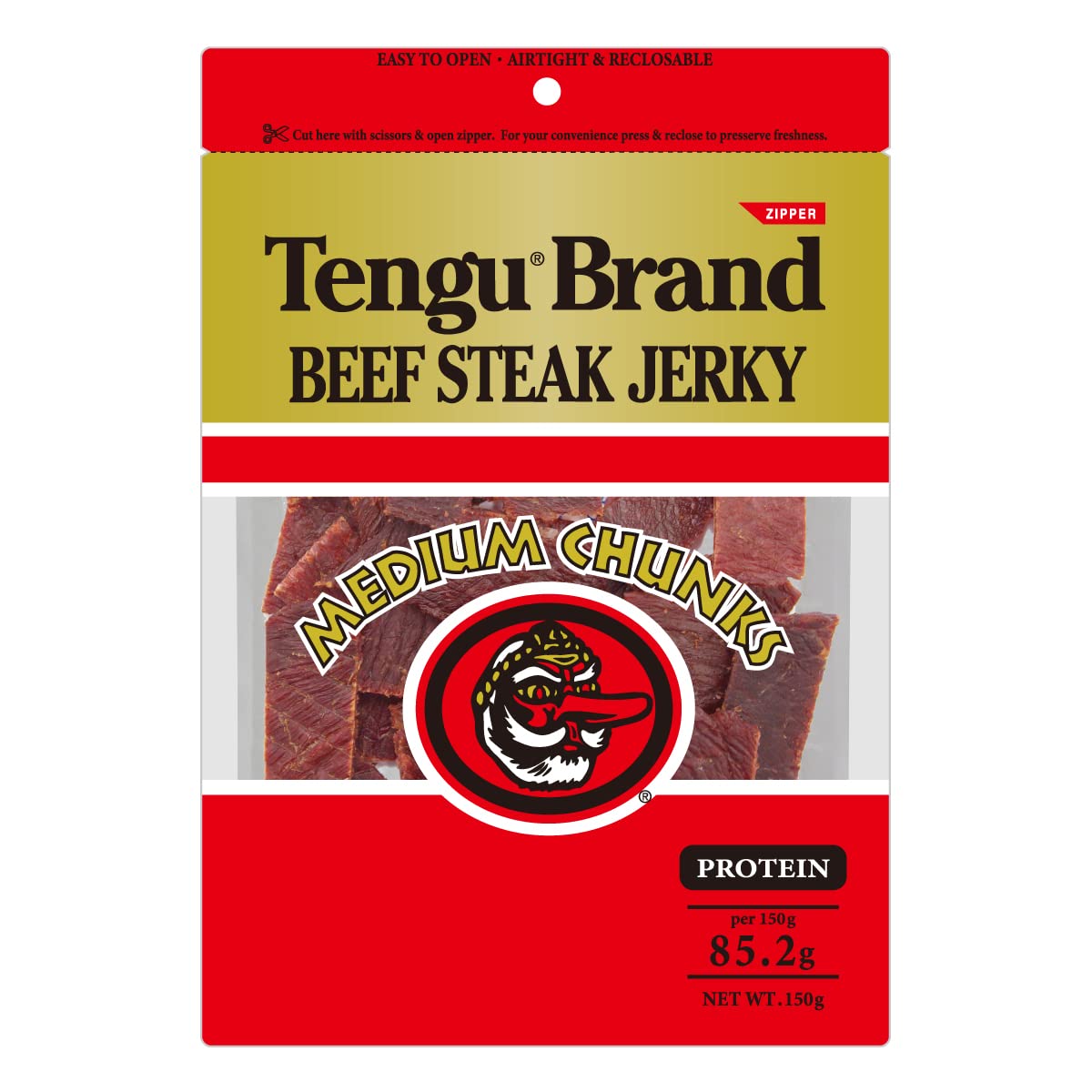ブランド：テング【Tengu】厳選された牛もも肉を使用し、醤油をベースとした味付けのビーフステーキジャーキーです。超お徳用大袋サイズ！！内容量：150g厳選された良質なステーキ用の牛肉を使用したこだわりのジャーキー海外(ハワイ、グアム等)の...
