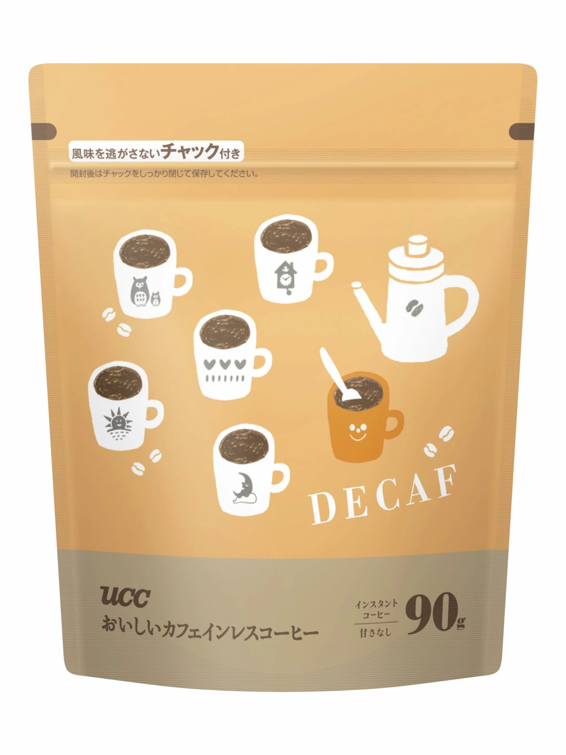 原材料:コーヒー豆商品サイズ(高さx奥行x幅):18cm×4cm×15cm原産地: 日本ブラント名: お・い・し・いカフェインレスメーカー名: UCC商品紹介 お・い・し・いカフェインレス UCC コーヒーインスタントコーヒー 袋 90g ...