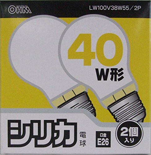 ホワイト/40W/LW100V38W55/2P・Color:ホワイトSize:40W・パッケージ個数:1・サイズ:単品1個当たり 径5.5×9.8cm・本体重量2個あたり:0.05Kg・素材:ガラス・消費電力:38W・定格寿命:1000時間...