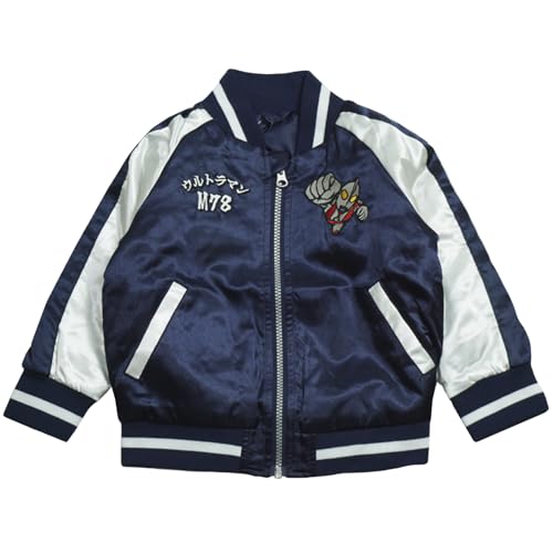 カジュアルネイビー/130/er9435azz-8・Size:130Color:ネイビー・秋　冬　アイテム　長袖　スウェットシャツ　キャラクターアイテム　ベビー　キッズ説明 豪華刺しゅうスカジャンが入荷！ 上質で肌触りの良いポリエステルサテ...