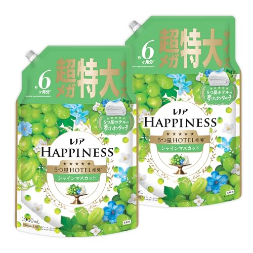 パッケージ：マルチカラー/詰替 1900ml×2袋/4904740674377・PatternName:シャインマスカットSize:詰替 1900ml×2袋・パッケージ個数:1・新レノアハピネス夢ふわタッチは、洗濯するたび気になる衣類のダメ...